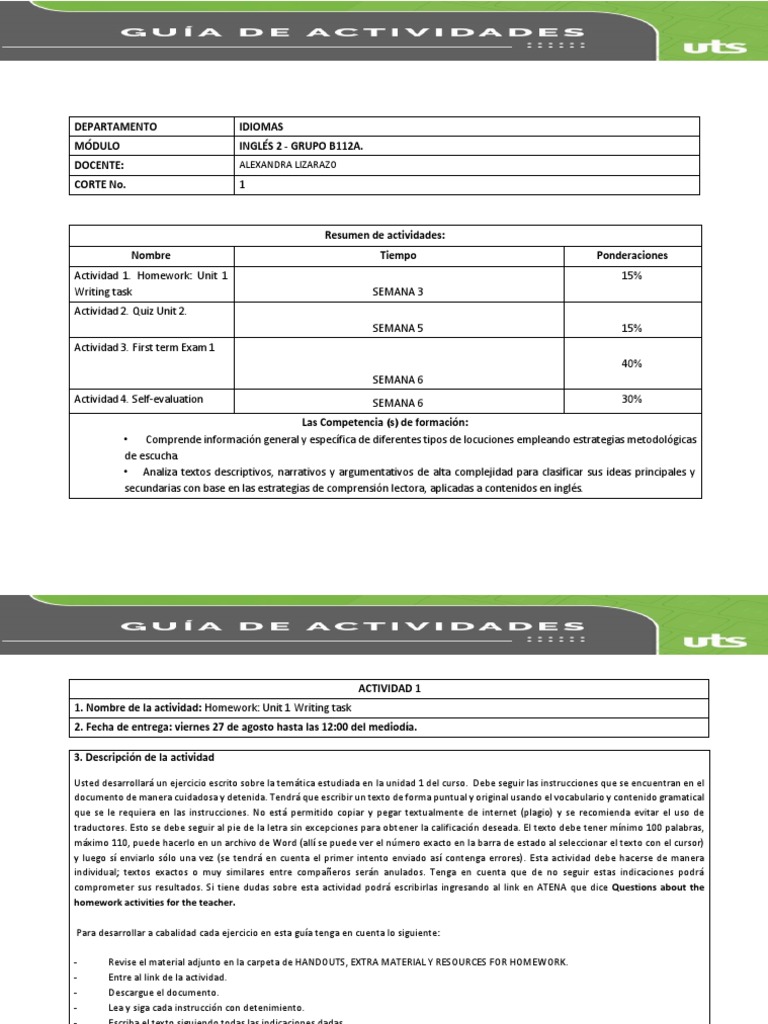 Guía de Aprendizaje Cut 1 | PDF | Prueba (evaluación) | Moodle