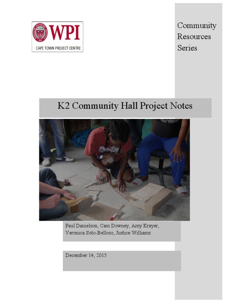 K2 Community Hall Project Notes | PDF | Concrete | Roof