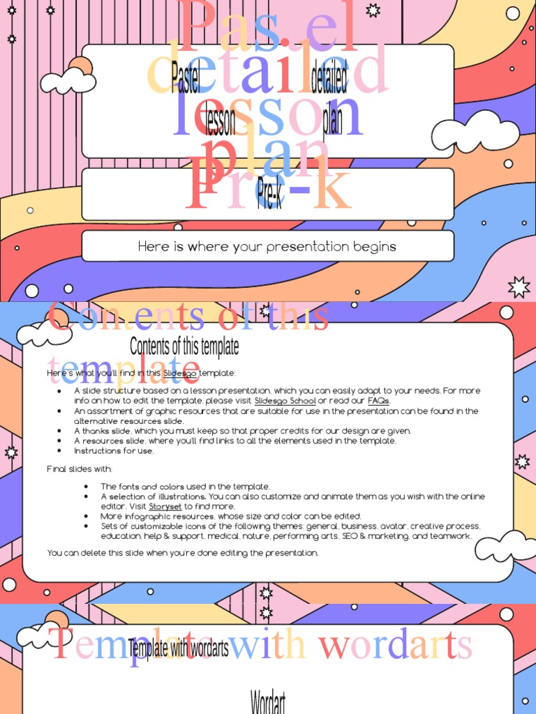 Pastel Detailed Lesson Plan For Pre-K by Slidesgo | PDF | Planets | Jupiter