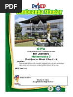 MATH Grade 7 Quarter 1 Module 1 Week 1 | PDF | Empty Set | Set ...