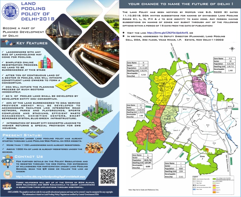 DDA Land Pooling Advertisement 2019 | PDF