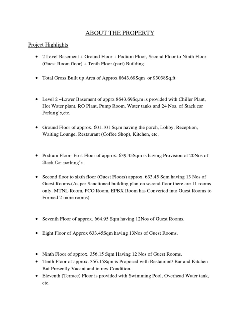 About The Property: Project Highlights | Download Free PDF | Buildings ...