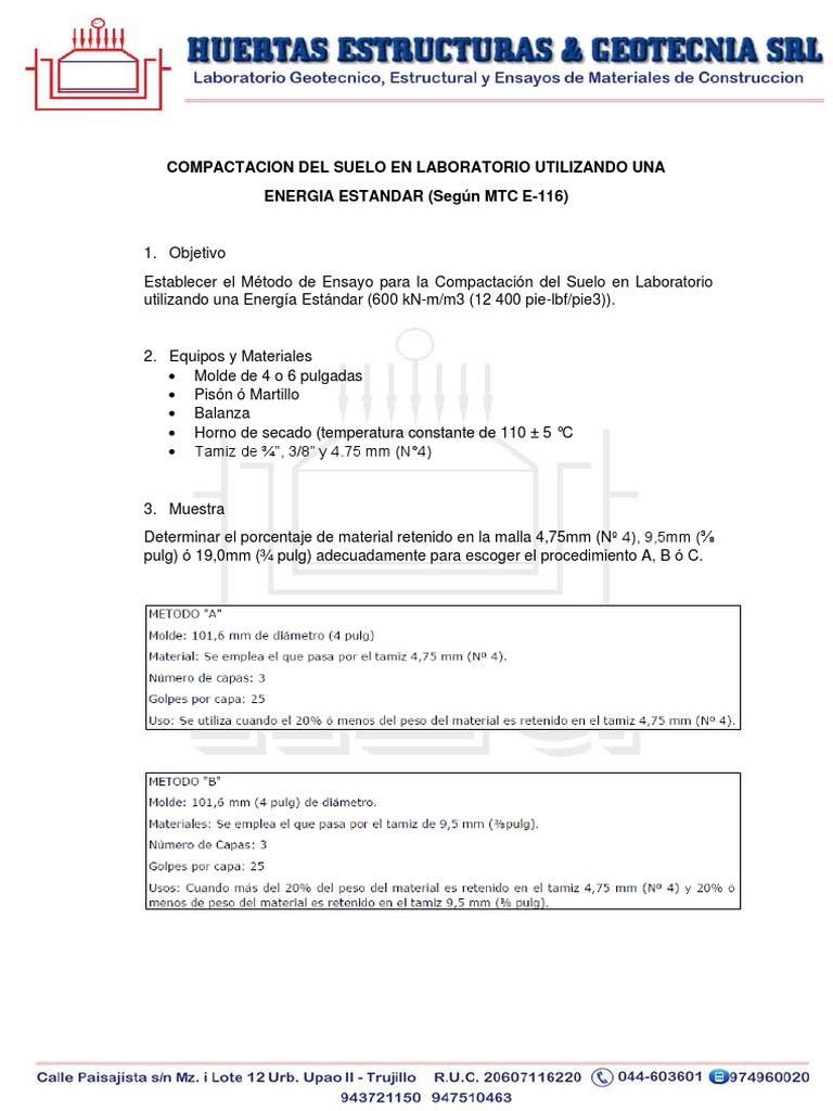 Proctor Estandar | PDF