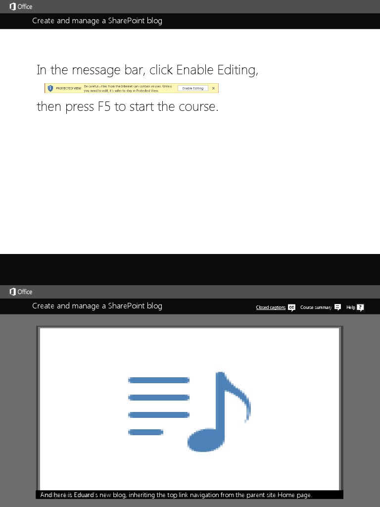 Create and Manage A SharePoint Blog | PDF | Share Point | Communication