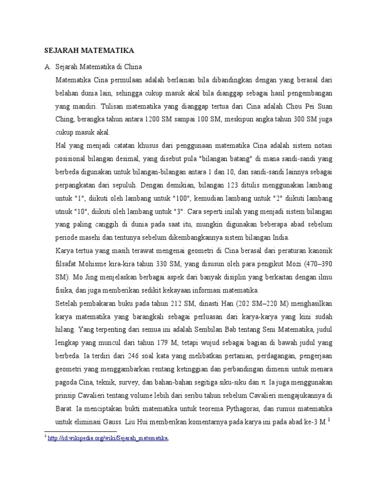 Sejarah Matematika | PDF | Sejarah