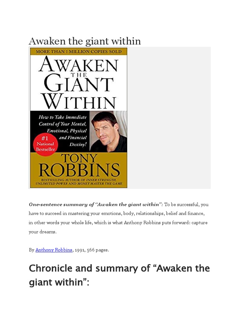 Awaken The Giant Within | PDF | Pleasure | Value (Ethics)
