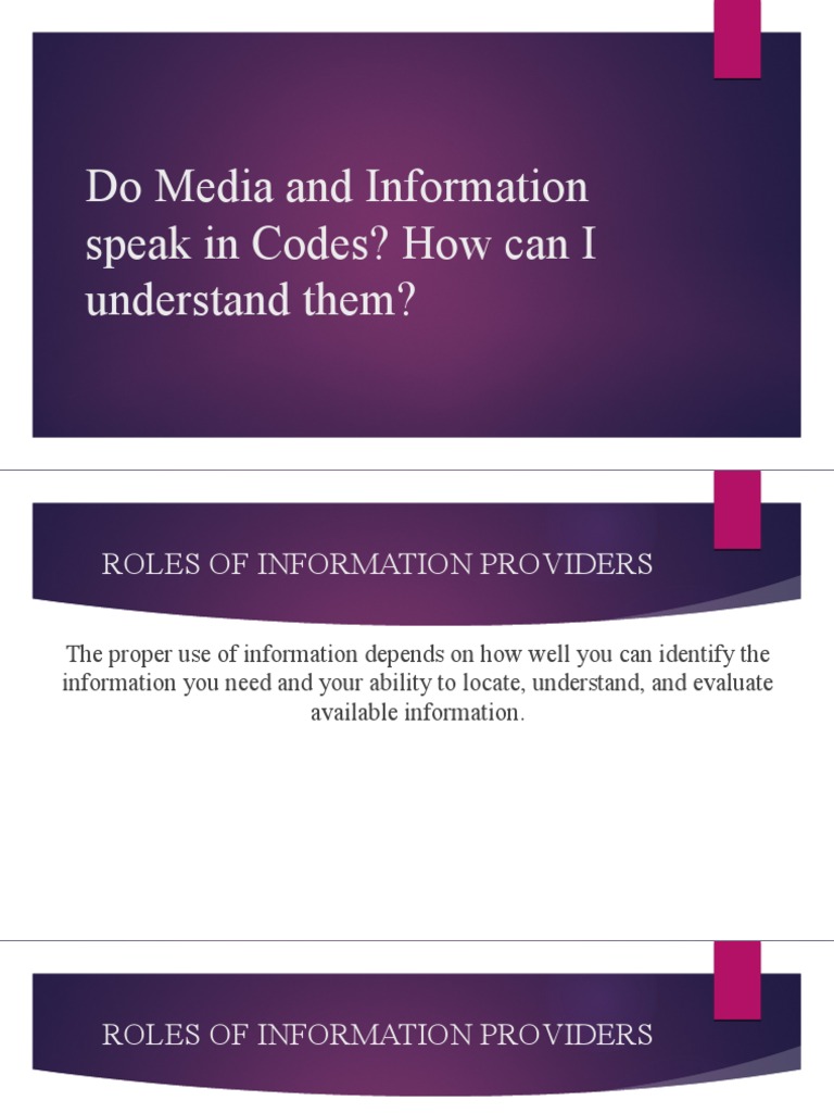 Lesson4.Do Media and Infomation Speak in Codes | PDF | Information ...