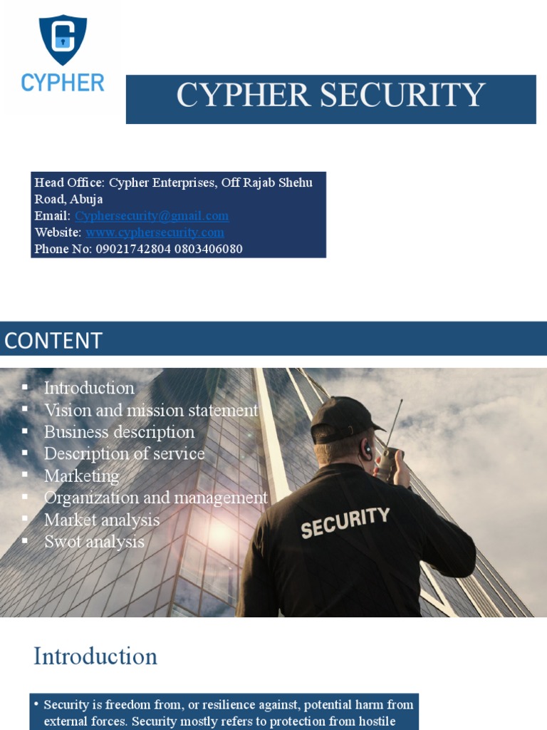Cypher Security Agency Overview and Services | PDF | Computer Security ...