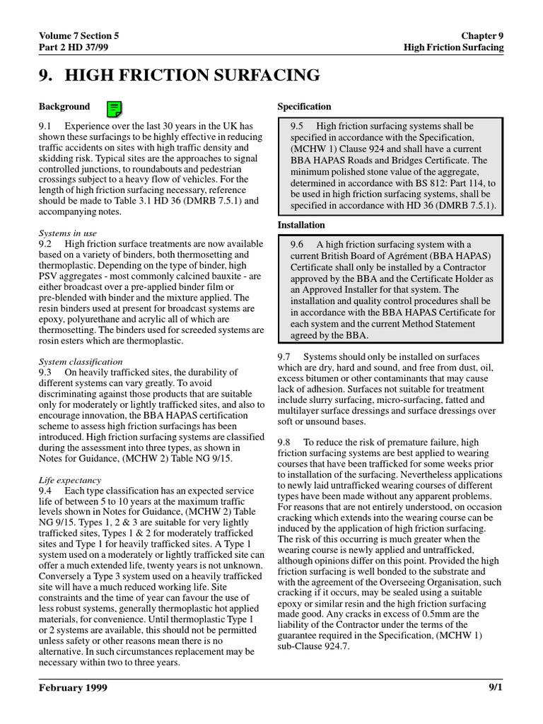 High Friction Surfacing Leaflet | PDF | Friction | Epoxy
