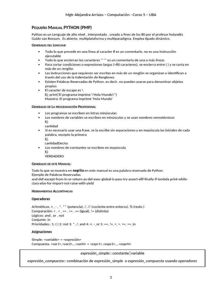 Python Manual para Principiantes | PDF | Python (lenguaje de ...
