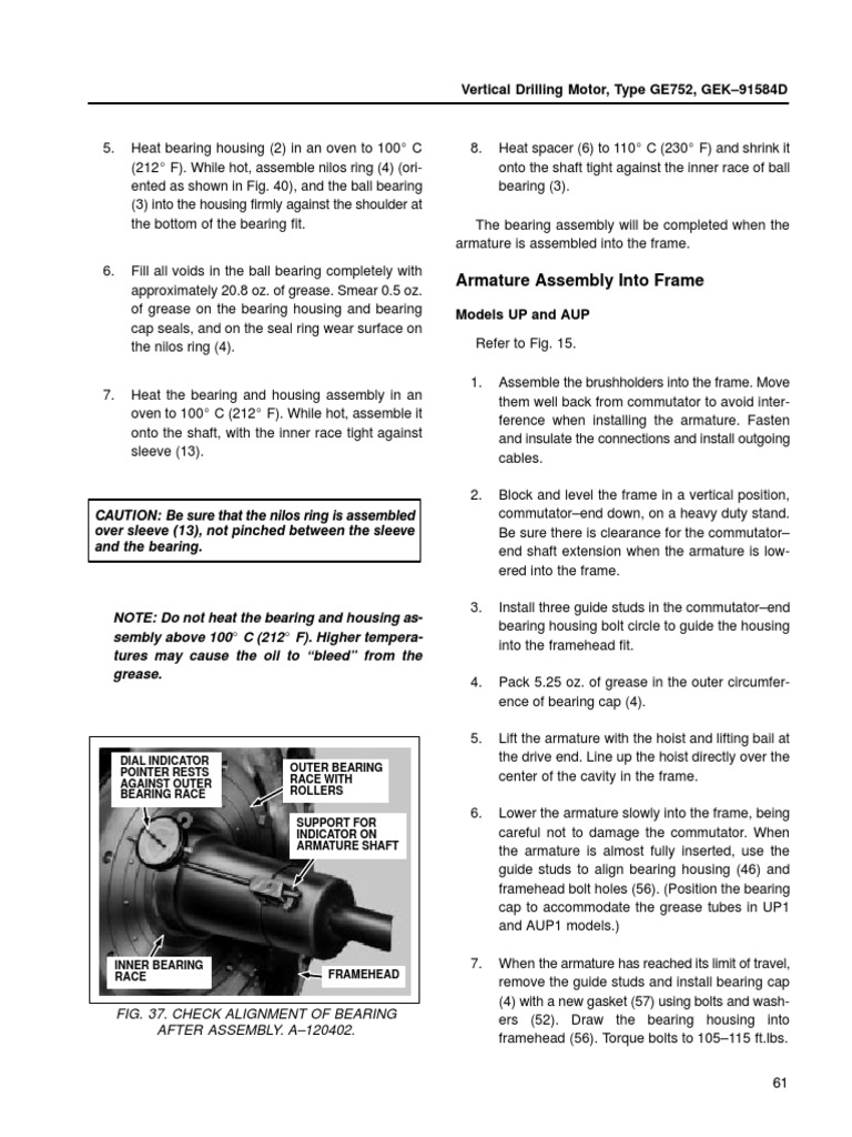 GE752 Vertical Drilling Motor Assembly Guide | PDF | Bearing ...