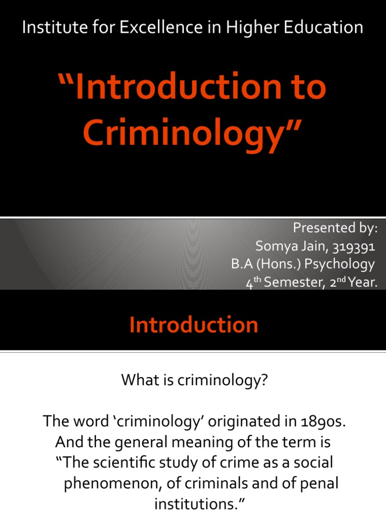 Introduction To Criminology | PDF | Criminology | Crimes