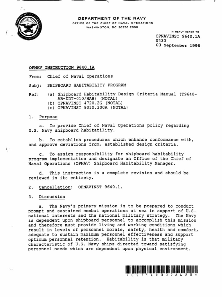 Shipboard Habitability Design Criteria Manual (1996) | PDF | United ...