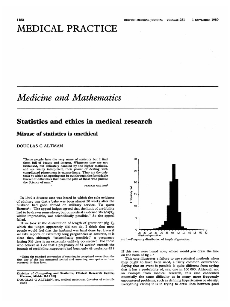 Statistics and Ethics in Medical Research | PDF | Statistics | Obstetrics
