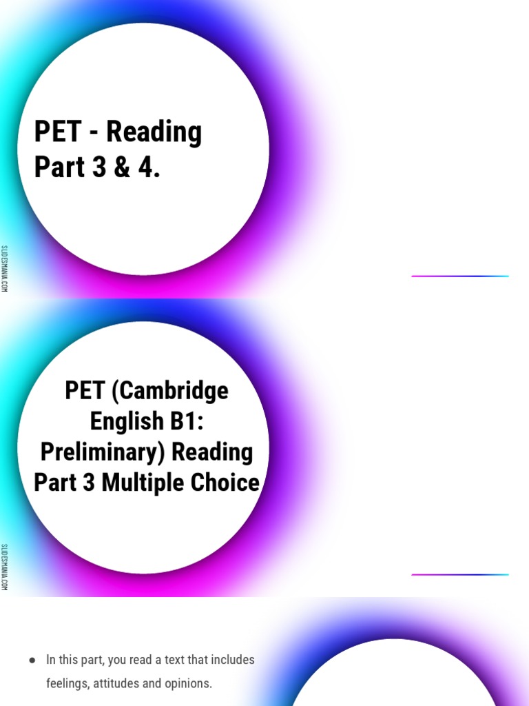 PET Reading - 3 & 4 Presentation | PDF | Test (Assessment) | Multiple ...