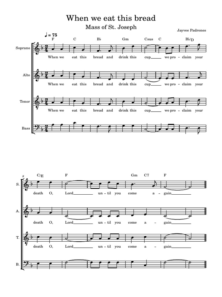 When We Eat This Bread | PDF | Choral Music | Vocal Music