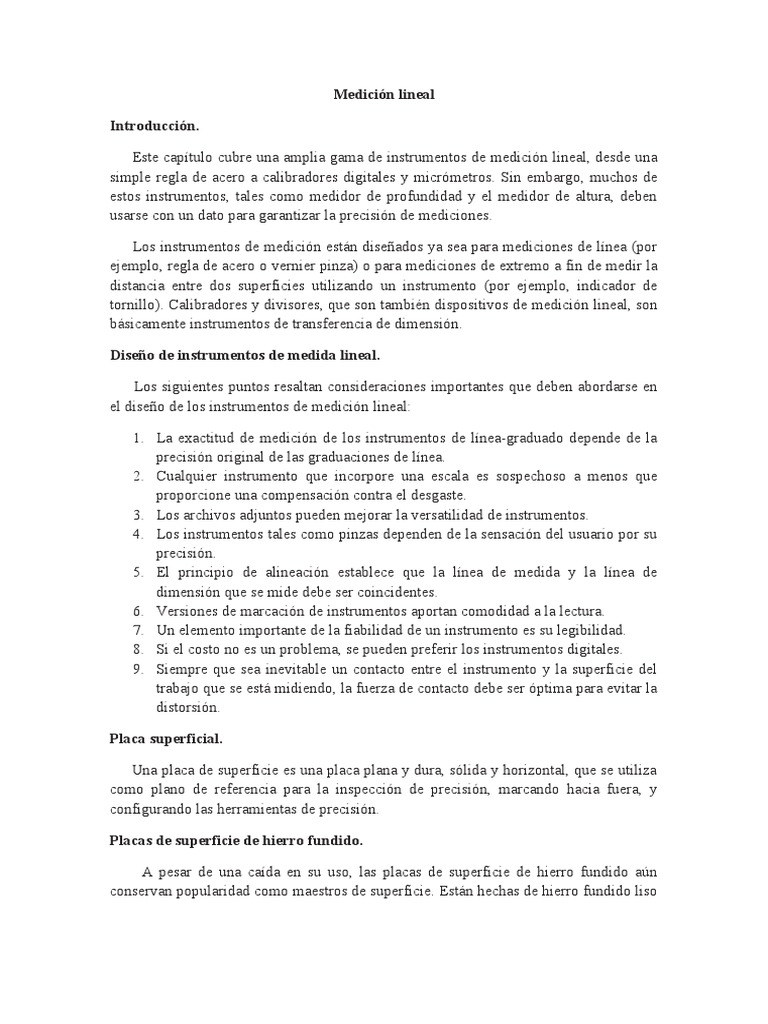 Medición Lineal | PDF