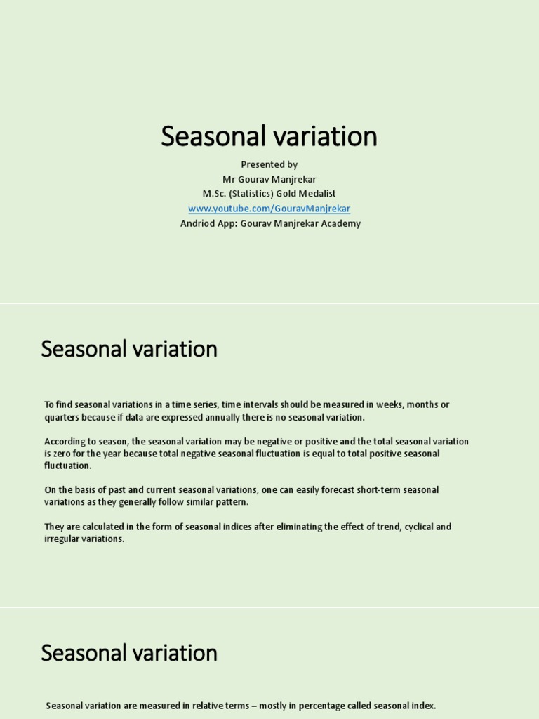 Sessional Variation | PDF | Seasonality | Mathematics