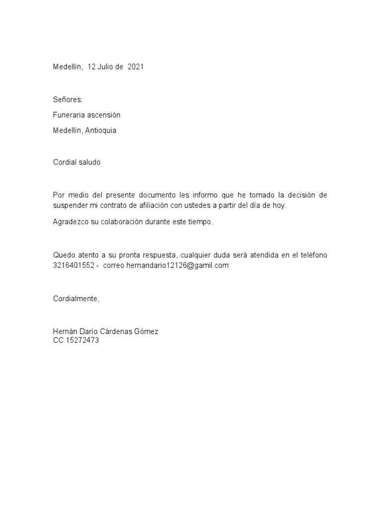 Carta Funeraria. 2021. | PDF