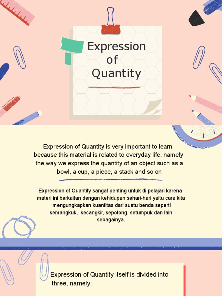 Expression of Quantity Kelas 9 | PDF