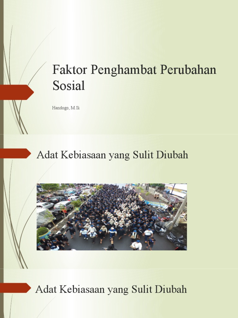 Faktor-faktor Penghambat Perubahan Sosial dalam Masyarakat | PDF