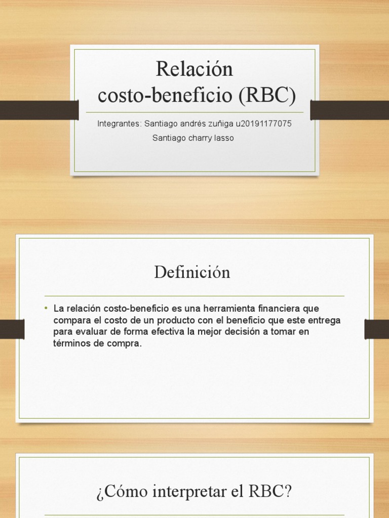 Exposicion de Relacion Beneficio-Costo | PDF