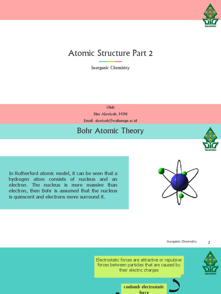 Atomic Structure Part 2: Inorganic Chemistry | PDF | Electron | Atoms