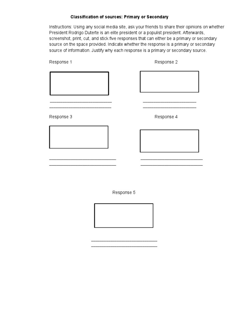 Classification of Sources: Primary or Secondary | PDF