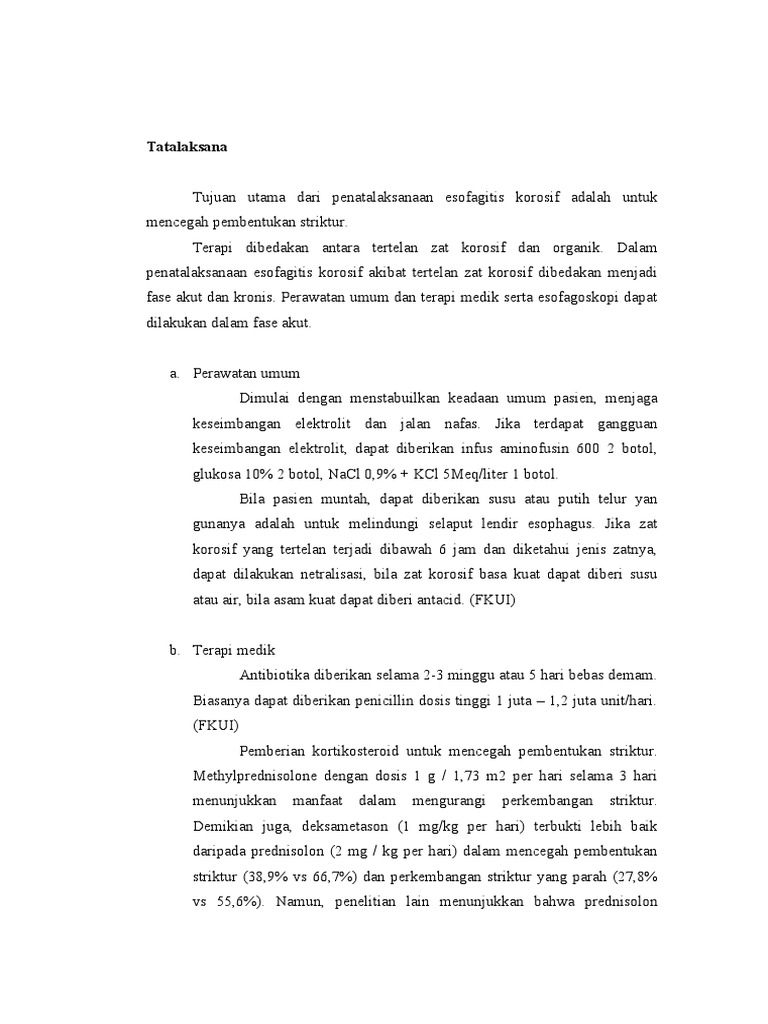 Tatalaksana Esofagitis Korosif | PDF | Sains & Matematika