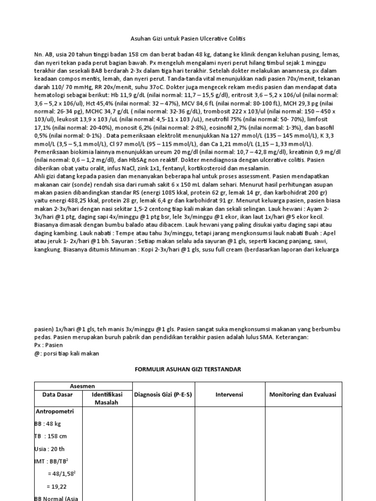 Form Kasus 2 Ulcerative Colitis DPM | PDF