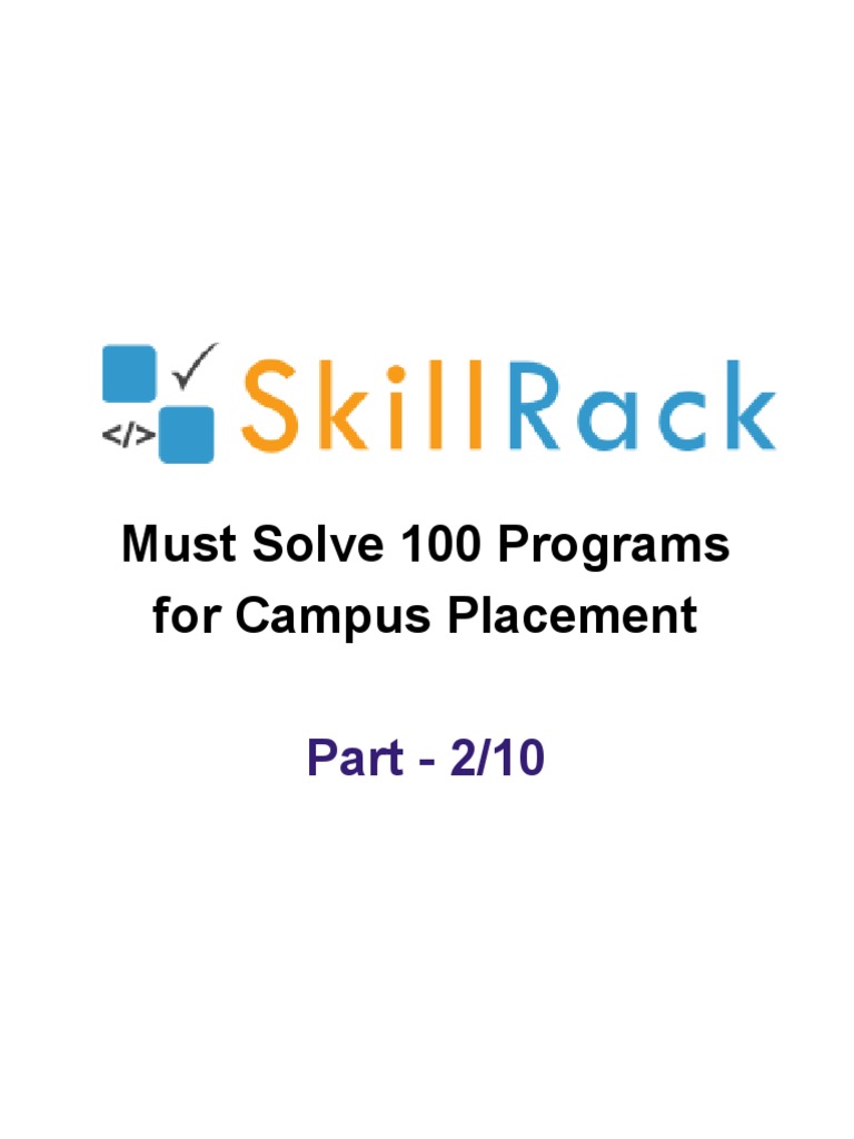 Must Solve 100 Programs Part 2 - 10 | PDF | Computer Engineering ...