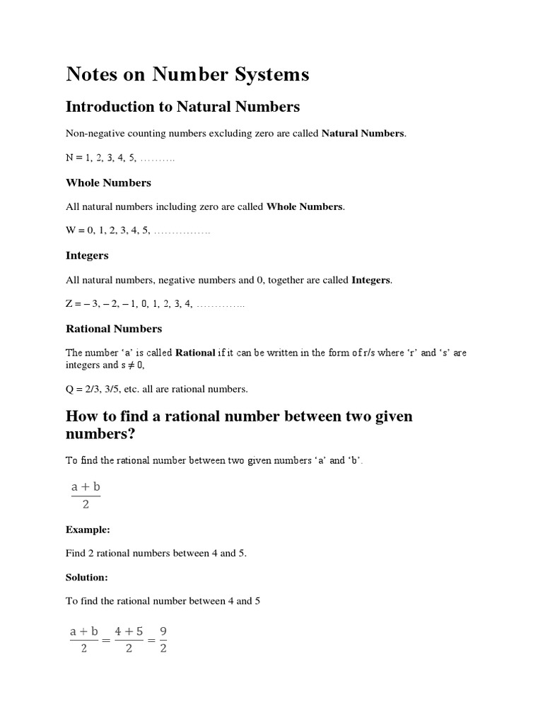 Understanding Number Systems | PDF | Numbers | Rational Number