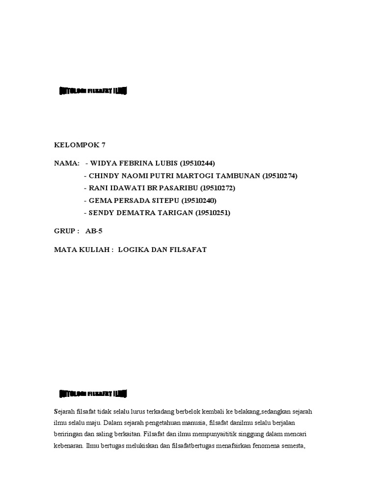 LogikadanFilsafat AB5 Kelompok7 | PDF | Ilmu Sosial | Filsafat