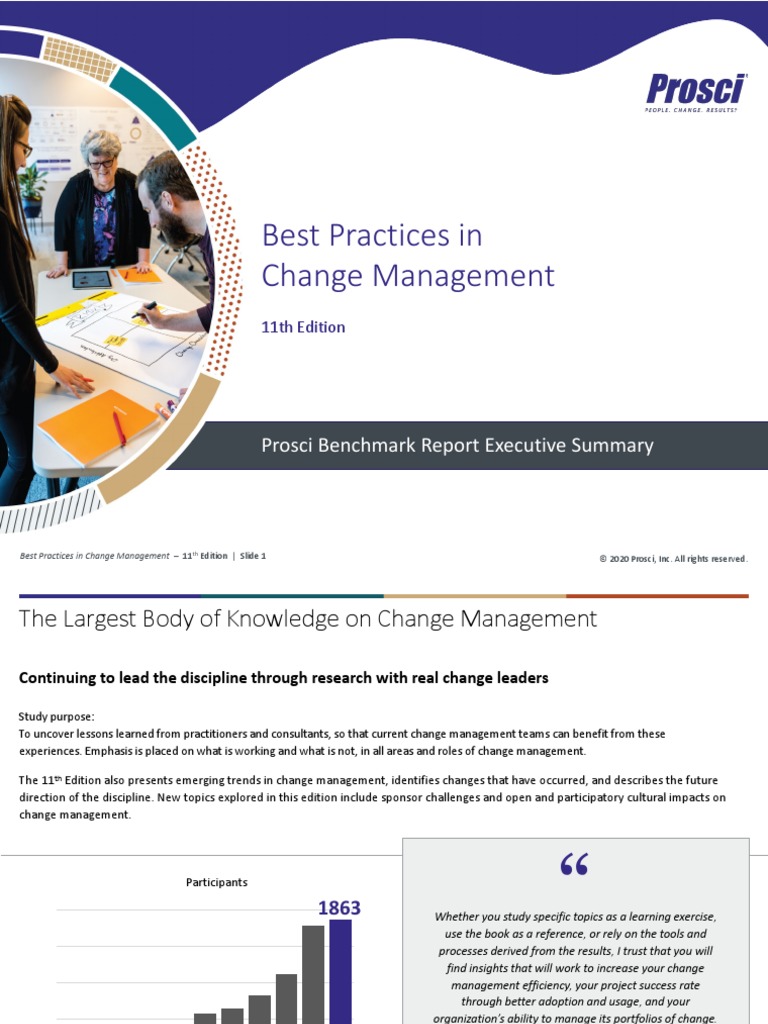 Best Practices in Change Management: Prosci Benchmark Report Executive ...