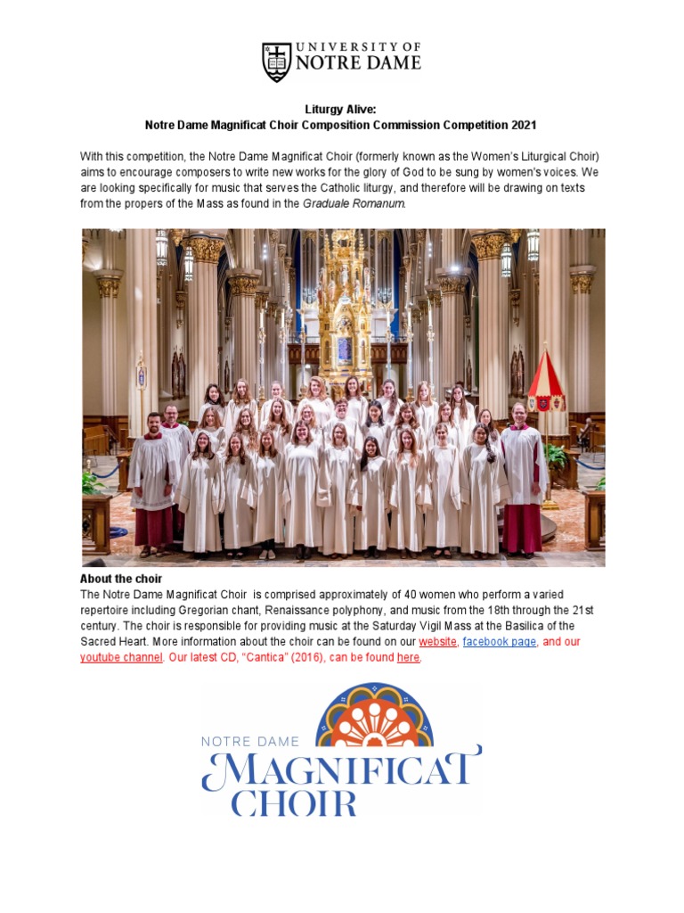 Magnificat Choir Composition Contest 2021 | PDF | Choir | Mass (Liturgy)