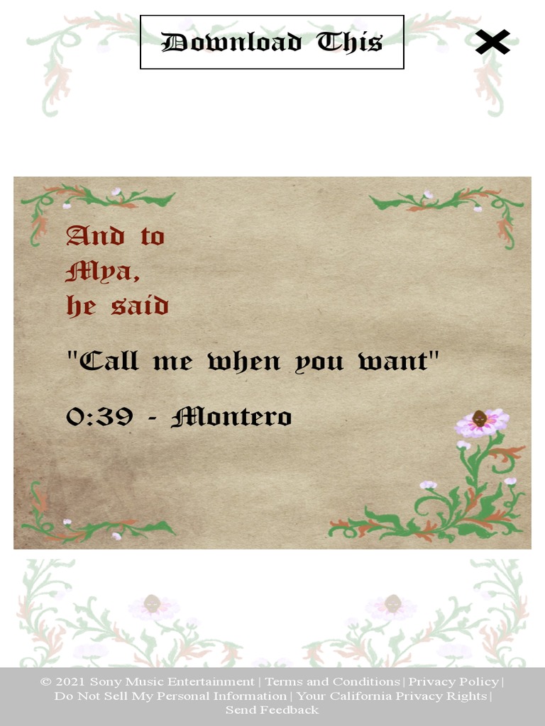 And To Mya, He Said: The Book of Montero | PDF