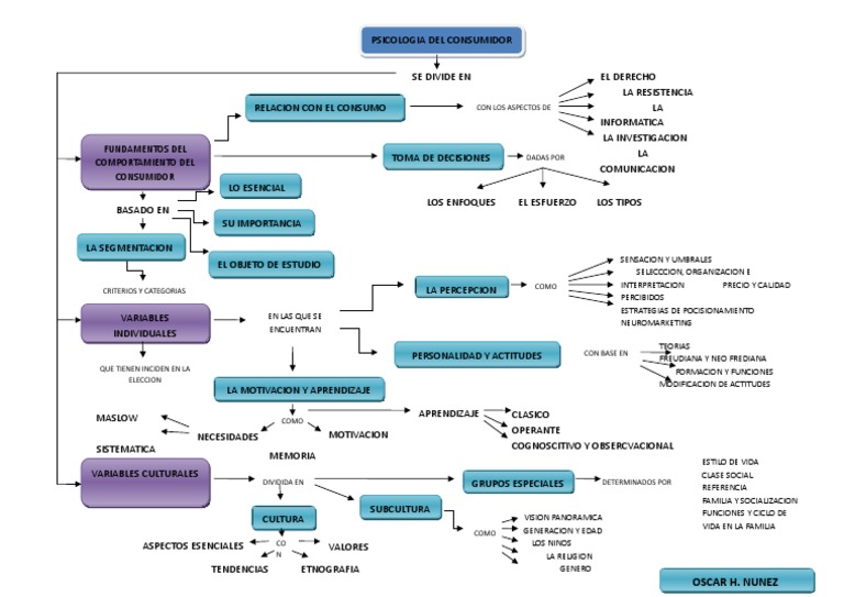 Mapa Conceptual Psicologia Del Consumidor | PDF | Sicología | La naturaleza humana