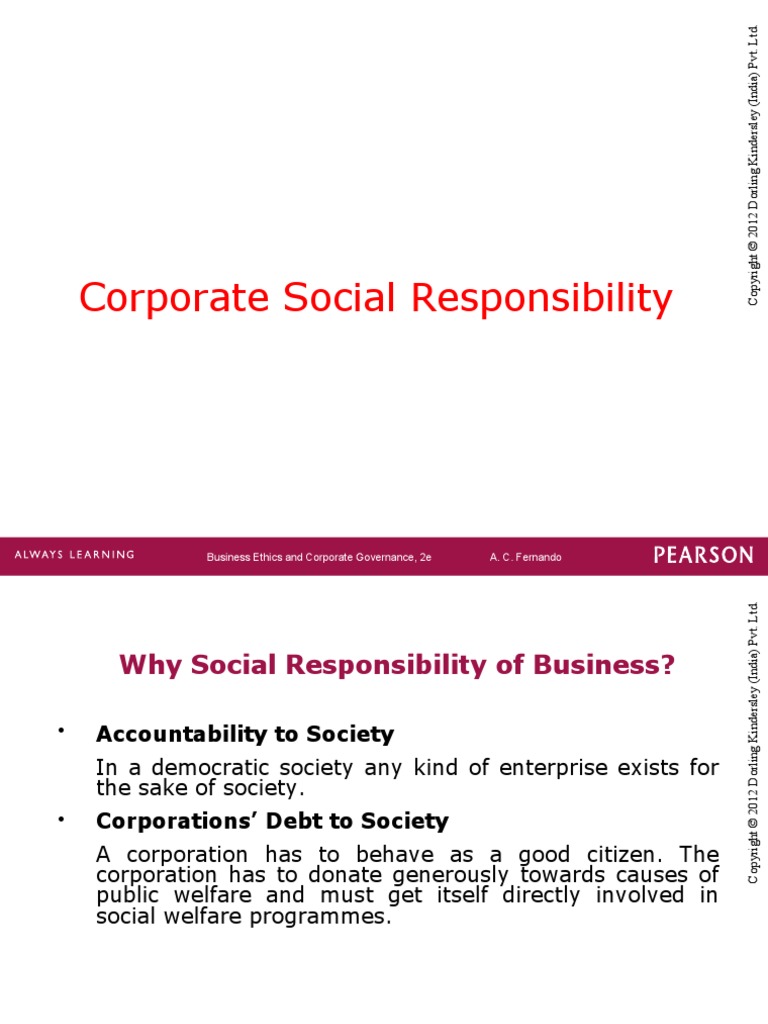 Corporate Social Responsibility: Business Ethics and Corporate ...
