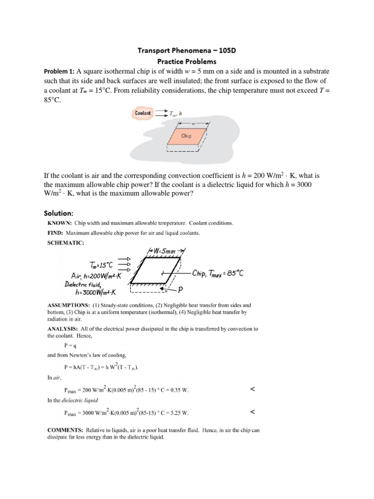 Practice Problems Midterm Exam PDF | PDF | Heat | Heat Transfer