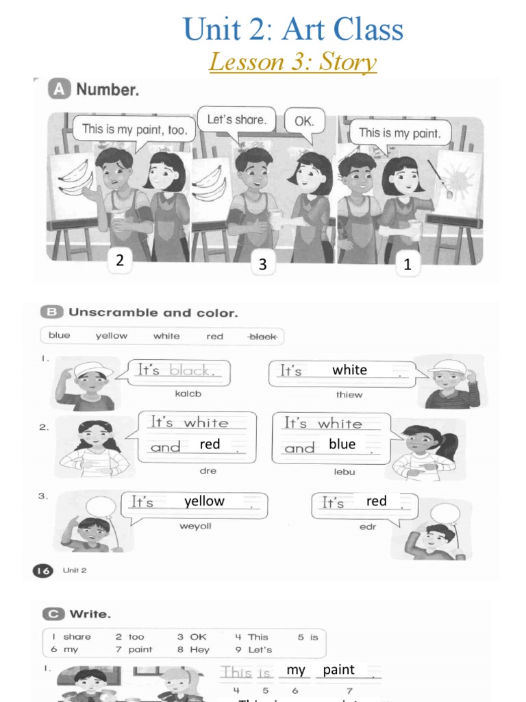Lesson 3: Story: Unit 2: Art Class | PDF