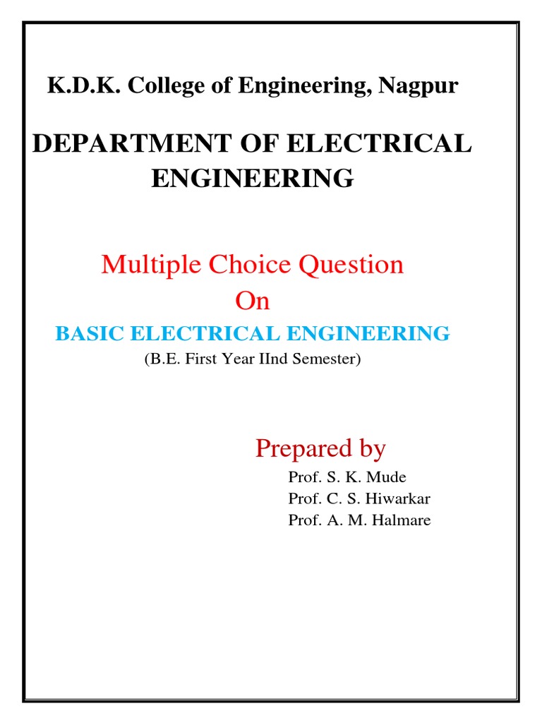 Basic Electrical Engineering | PDF | Electrical Resistance And ...