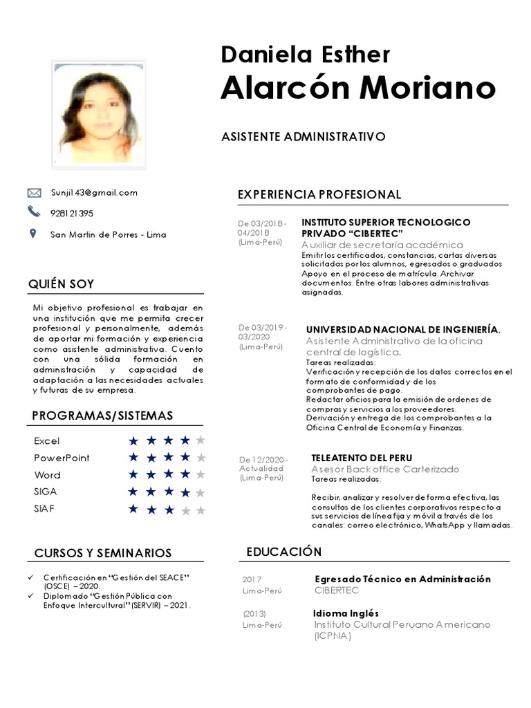 CV - Daniela Alarcon | PDF | Microsoft Office
