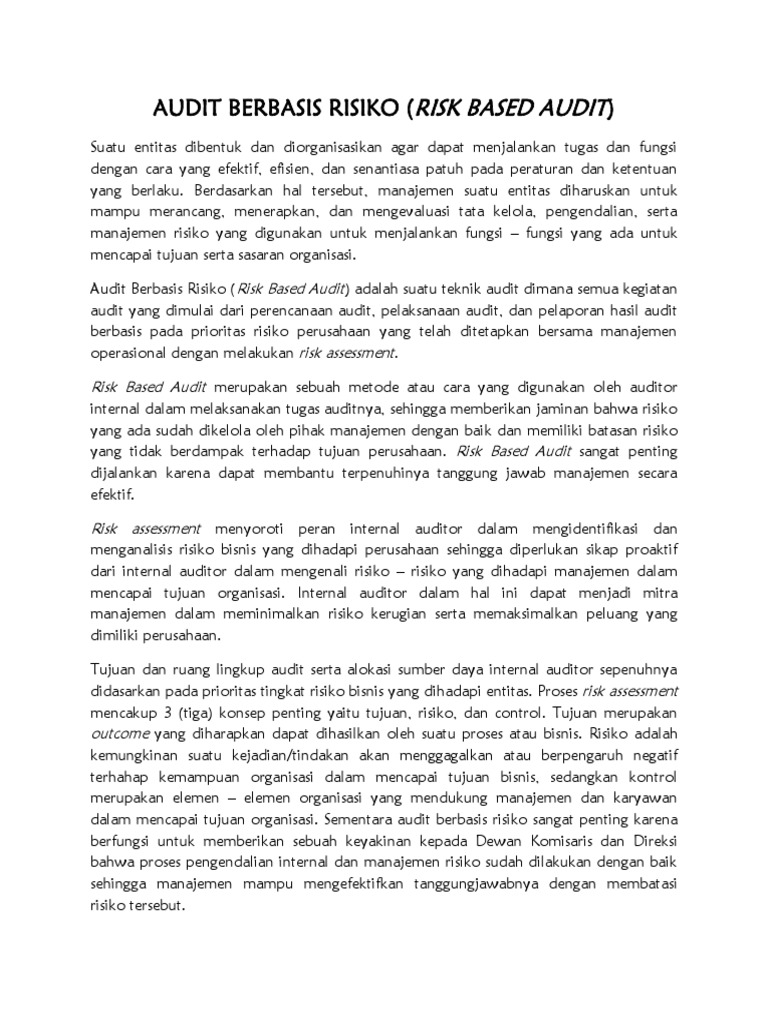 Audit Berbasis Risiko | PDF