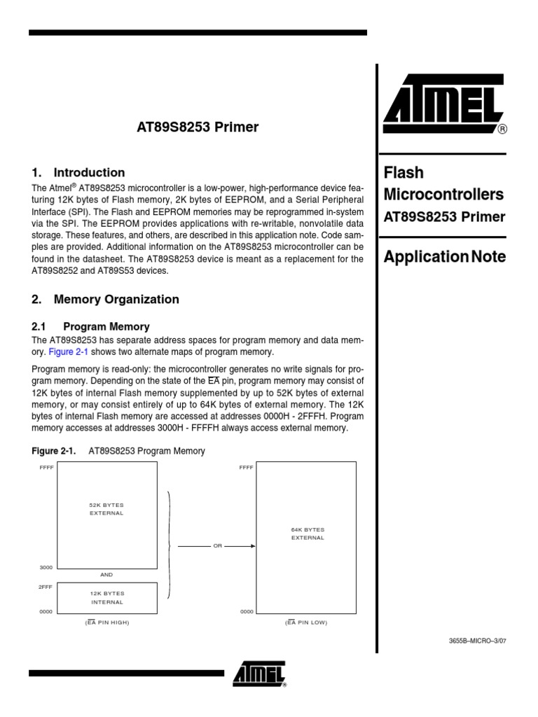 Application Note AT89S8253 Primer 8051 Flash Microcontroller | PDF | Flash Memory | Computer ...