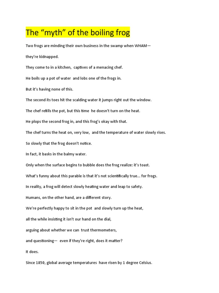 The "Myth" of The Boiling Frog | PDF | Greenhouse Gas | Climate Change