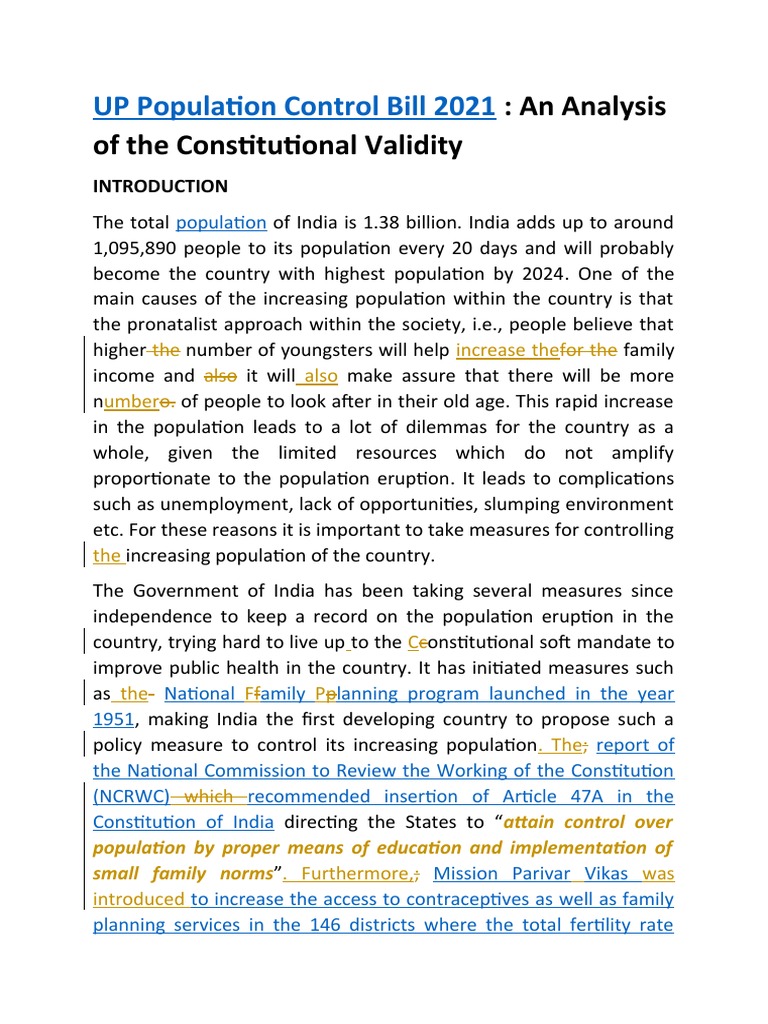 Research Paper UP Population Control Bill | PDF | Justice | Crime ...