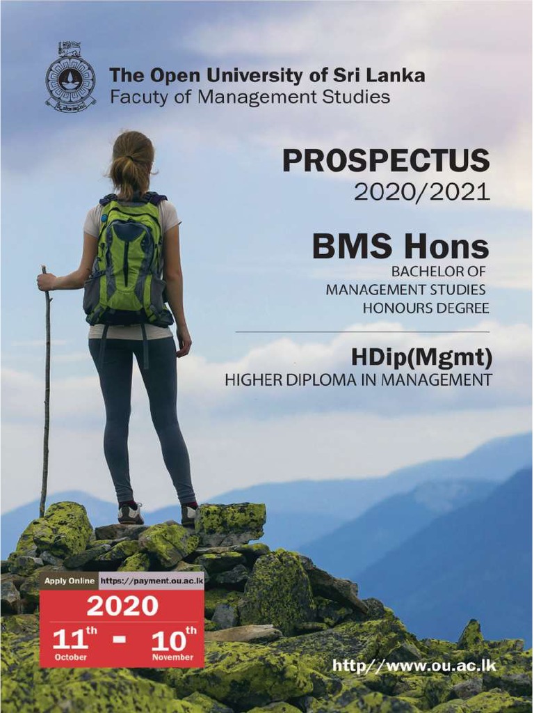 BMS Hons Prospectus 2020 | PDF | Academic Degree | Bachelor's Degree