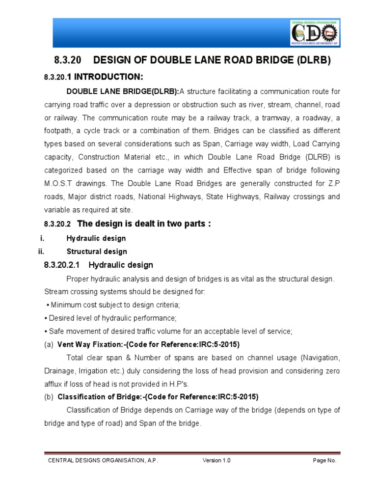 Double Lane Road Bridge Design Guide | PDF | Bridge | Civil Engineering