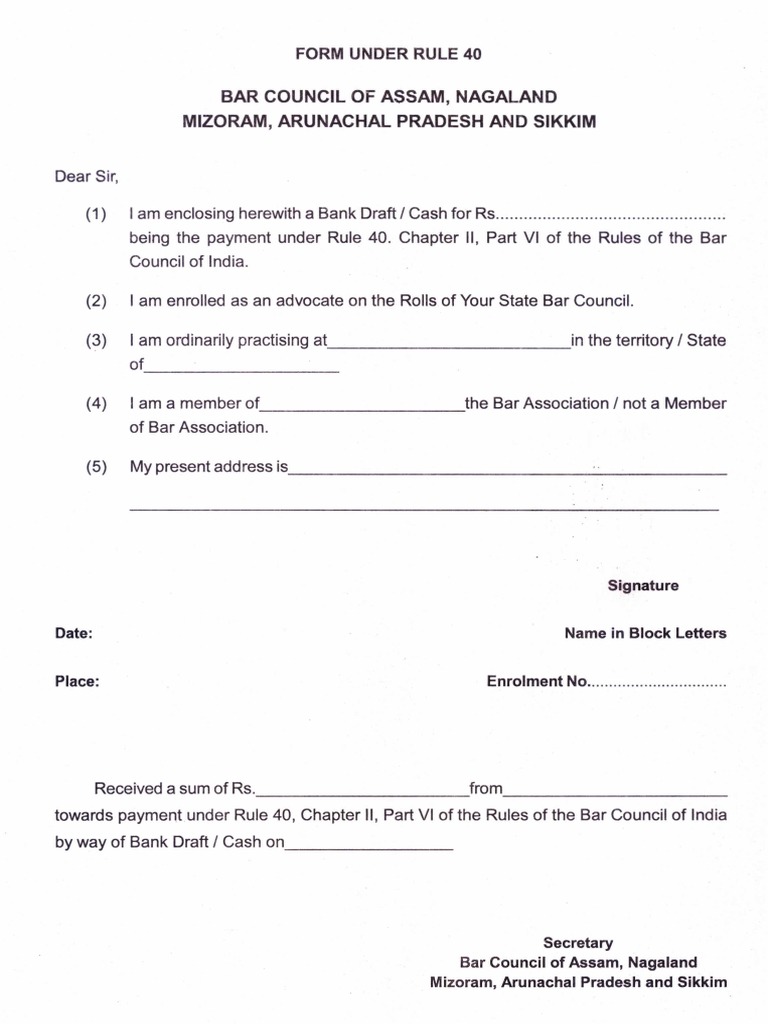 Rule 40 Form | PDF