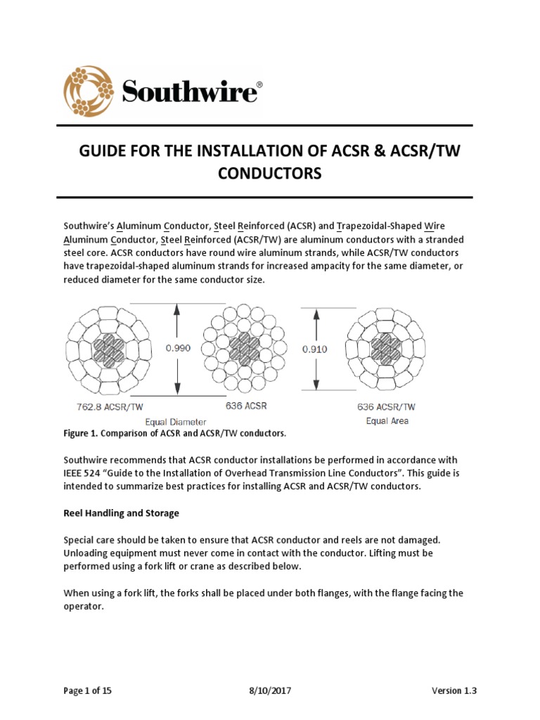 ACSR & ACSR/TW Installation Guide | PDF | Manufactured Goods
